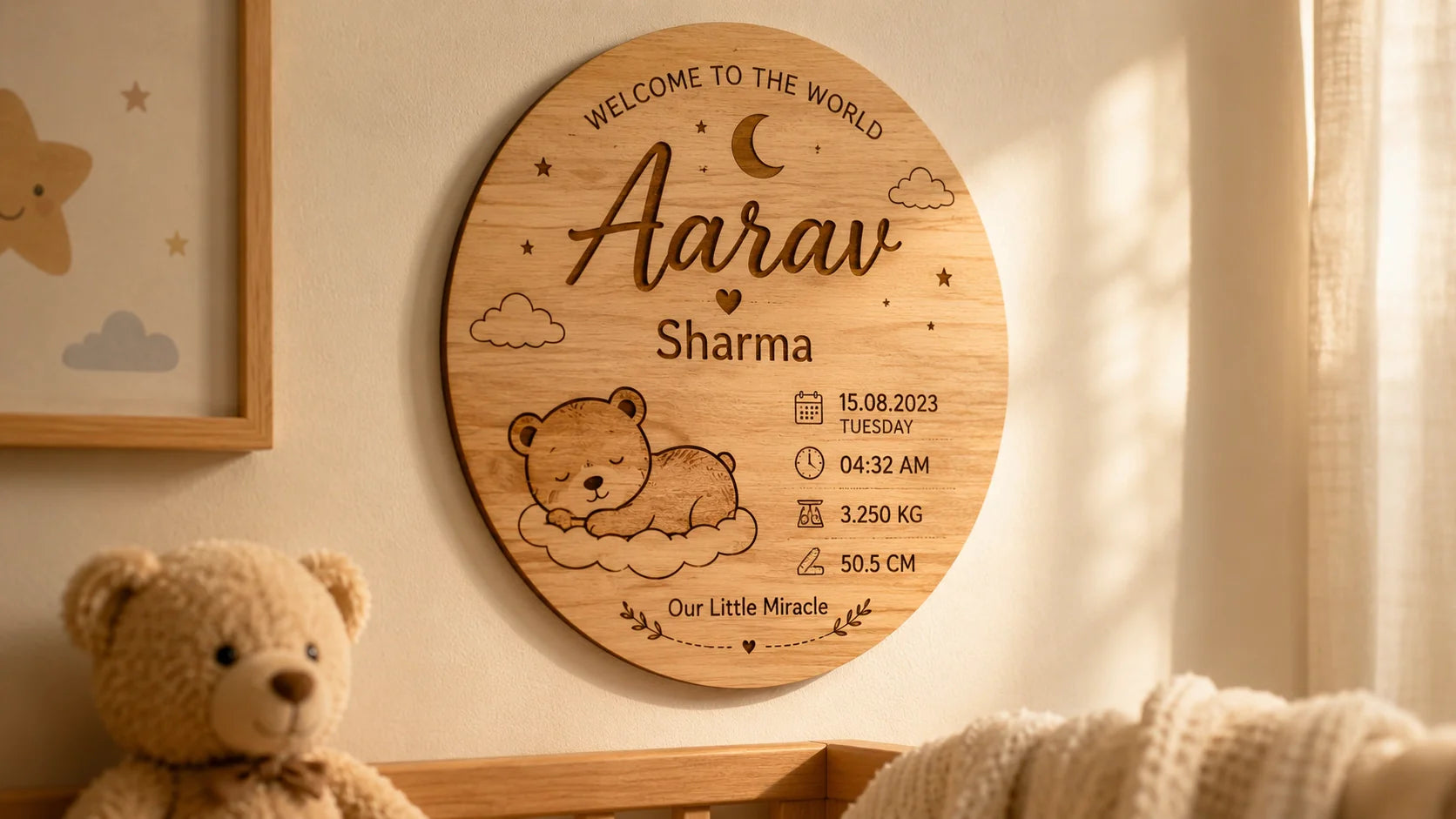 Baby Milestone Gifts - Personalised Wooden Keepsakes India | Wood Waley